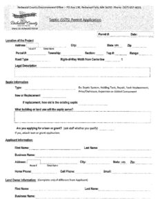 7- Septic Permit Application - Redwood County, MN