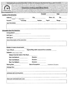 8 - Temporary Grading and Filling Permit Application - Redwood County, MN