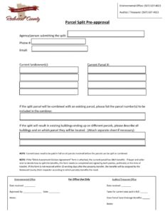 Parcel Split Pre-approval_revised - Redwood County, MN